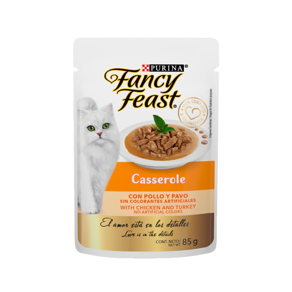 Sobre Fancy Feast Casserole Pollo/Pavo 85 gr