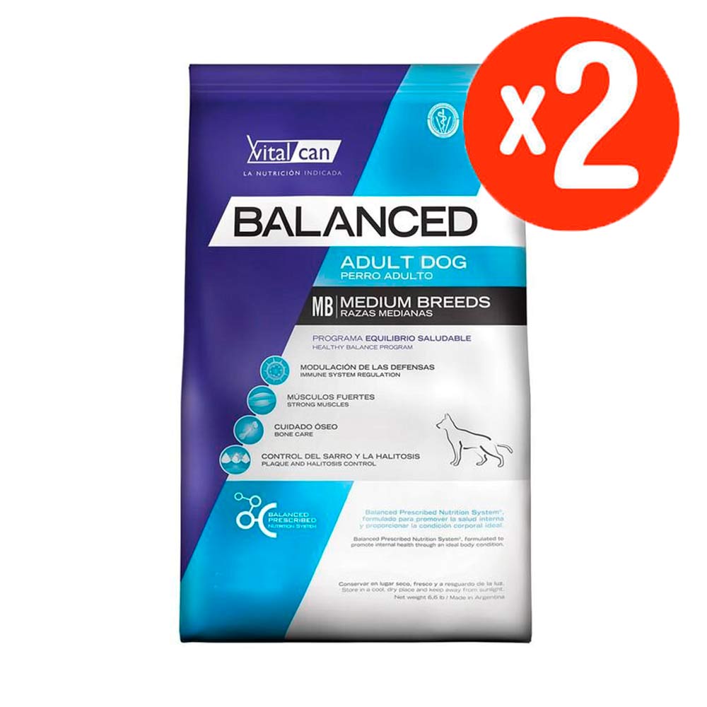 Balanced Perro Adulto Raza Mediana 20kg x 2 UNIDADES